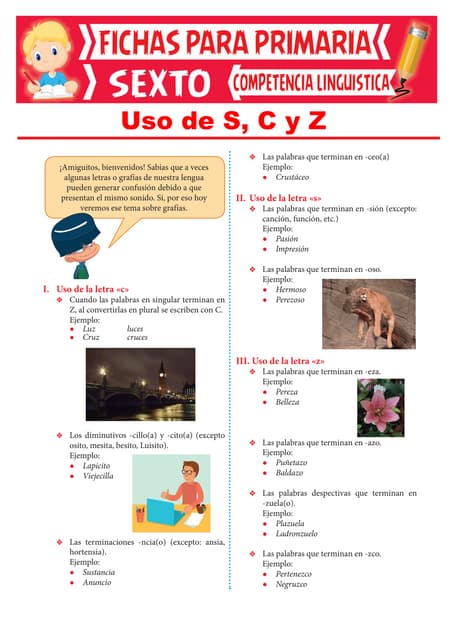 Uso de-la-c-s-y-z-para-tercer-grado-de-primaria | PDF