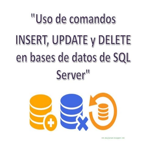 Uso de comandos insert, update y delete en bases de datos de sql server | PPT