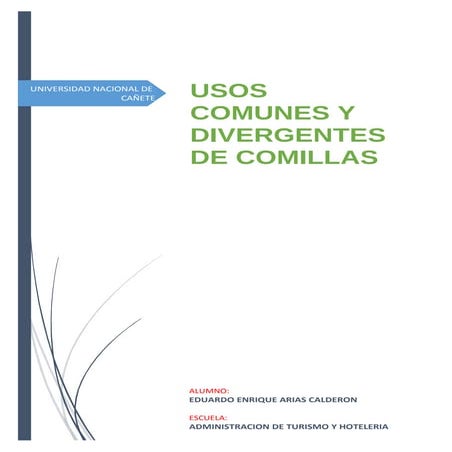 Uso de las comillas Eduardo Arias. Turismo mañana | DOC