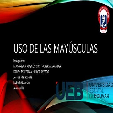 Uso de las mayusculas | PPTX