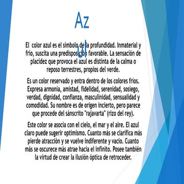 El color azul y sus características | PPTX