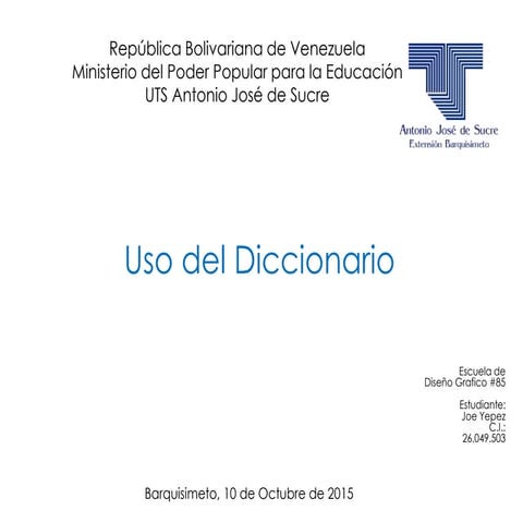 Uso del diccionario | PPTX
