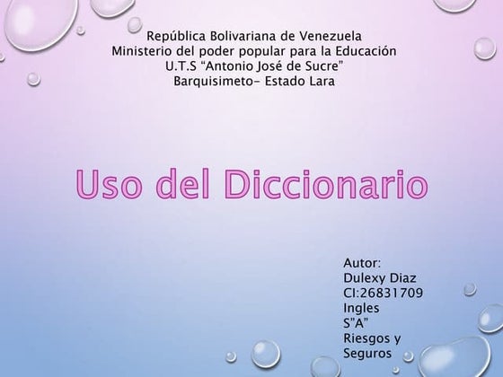 Uso del diccionario | PPT