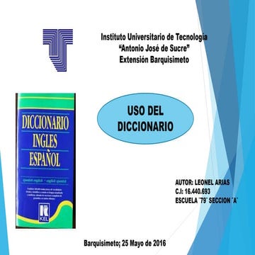 Uso del diccionario ingles | PPTX