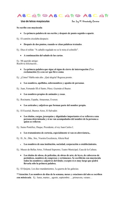 Uso de las mayúsculas | PPT
