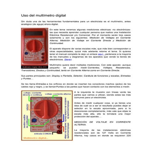 Uso Del Multímetro Digital Doc