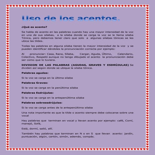 Uso de los acentos. | PDF