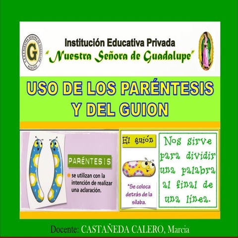 Uso de los paréntesis y del guion | PPT