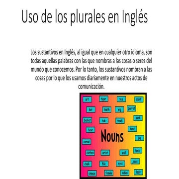 Uso de los plurales en inglés | PPTX