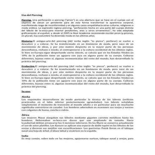 Historia del piercing | PPT