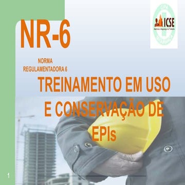 TREINAMENTO EPI NR06 COMPLETO APRESENTAÇÃO DE CONCEITOS | PPTX