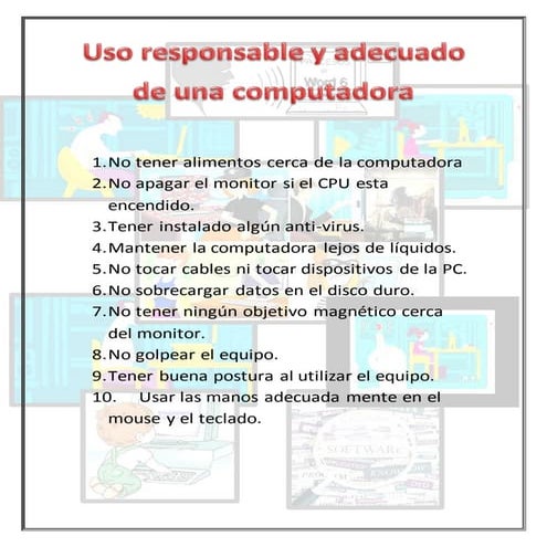 Uso responsable y adecuado de una computadora | PDF
