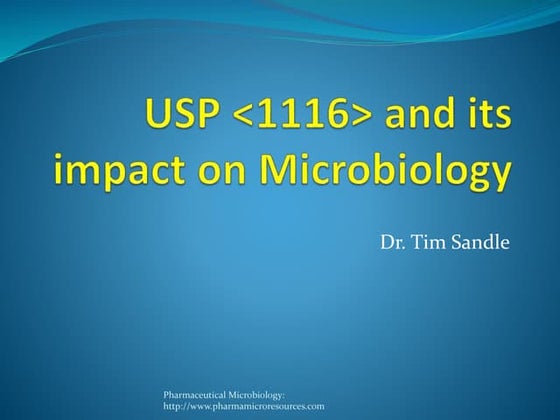 Usp 36 Chapter 1116 environment monitoring | PDF