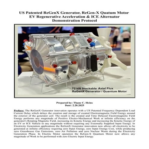 US Patented ReGenX Generator, ReGen-X Quatum Motor EV Regenerative ...
