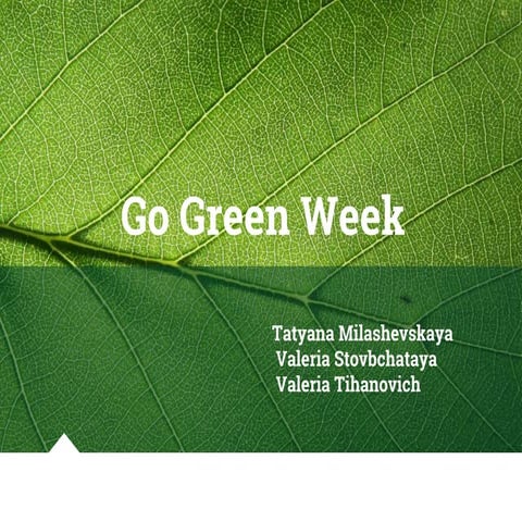 Go Green Week | PPTX
