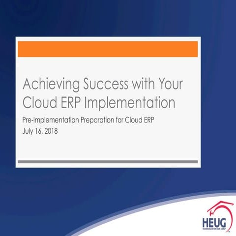 Achieving Success with Your Cloud ERP Implementation | PPT