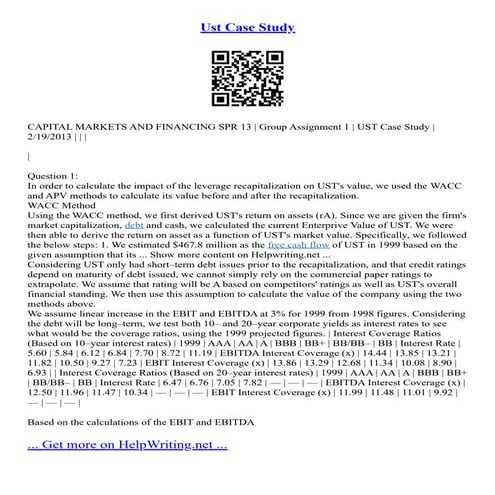 UST CASE STUDY | PDF