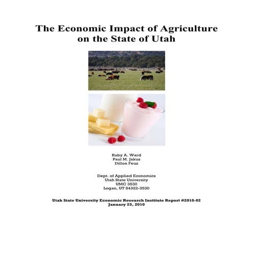 The Impact of Agriculture on Utah's Economy | PDF