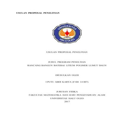 Usulan proposal penelitian | DOCX