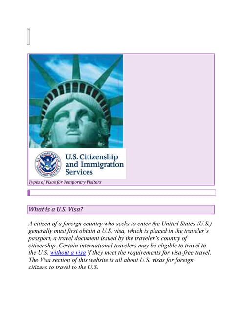 U.S. Nonimmigrant Visas: Completing Form DS-160 | PPT