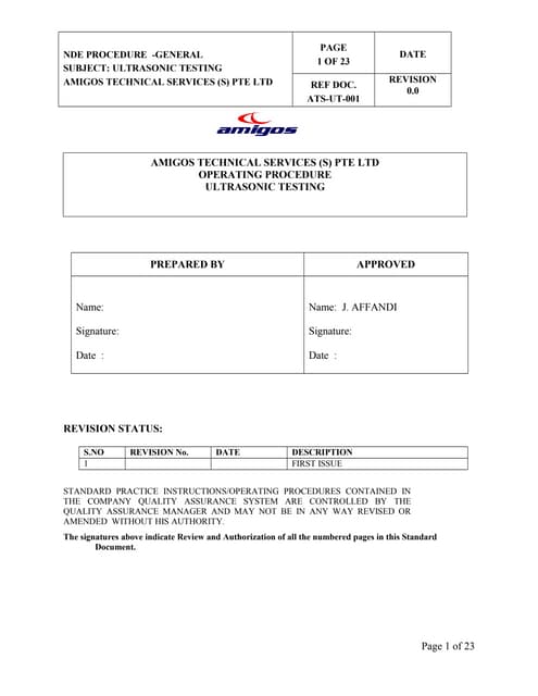 ULTRASONIC TESTING REPORT | DOCX