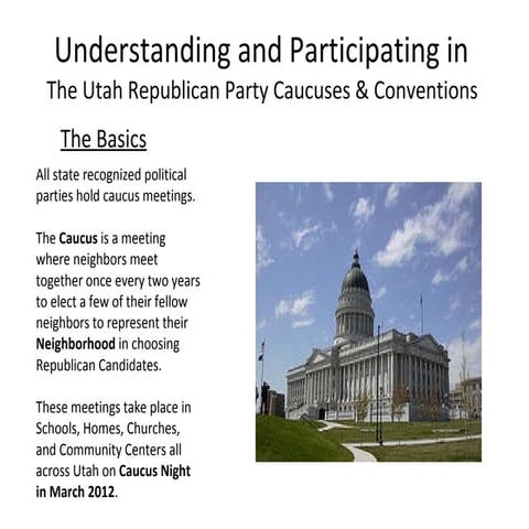 Utah's Caucus System | PPT