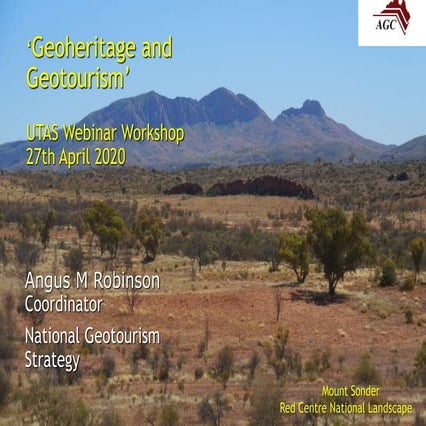 UTAS Webinar Workshop: Geoheritage and Geotourism | PPTX