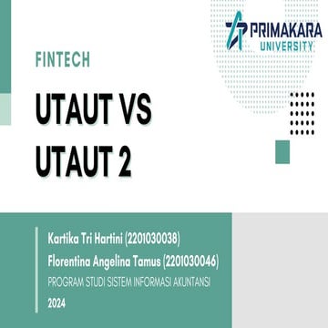 Perbandingan UTAUT dan UTAUT 2- Tugas Fintech | PDF