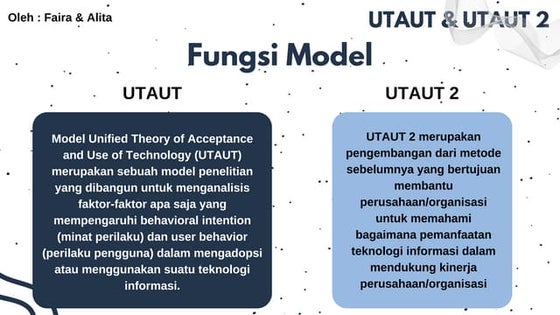 Analisis Penerapan Unified Theory of Acceptance and Use of Technology (UTAUT) pada Artikel | PPT