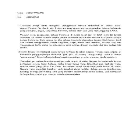 Ut bhsa indo dodi.. | PDF