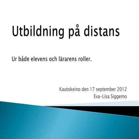 Utbildning på distans | PPT