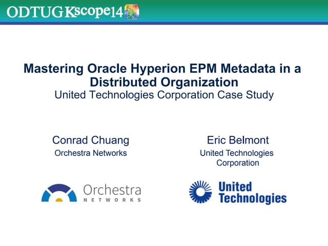 Mastering Oracle® Hyperion Epm Metadata In A Distributed Organization Pdf