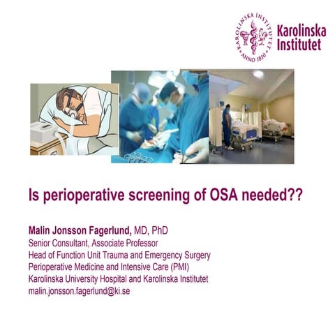 Is perioperative screening of OSA needed? | PPT