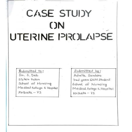 uterine prolaps case study.important documents for nursing students | PDF