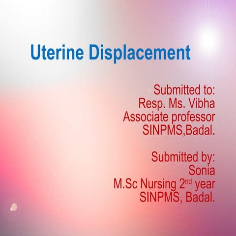 uterine prolapse in displacement final.ppt | Pregnancy | Reproductive ...