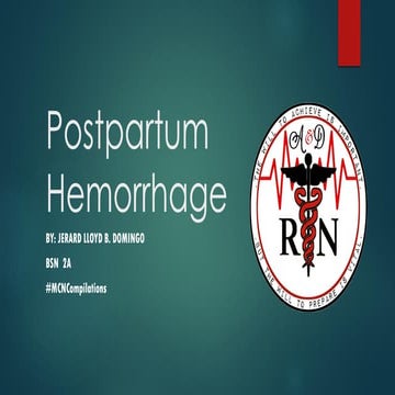 Postpartum Hemorrhage and Uterine Atony | PDF
