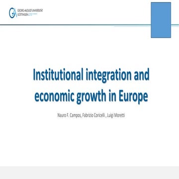 Institutional integration and economic growth in Europe | PDF