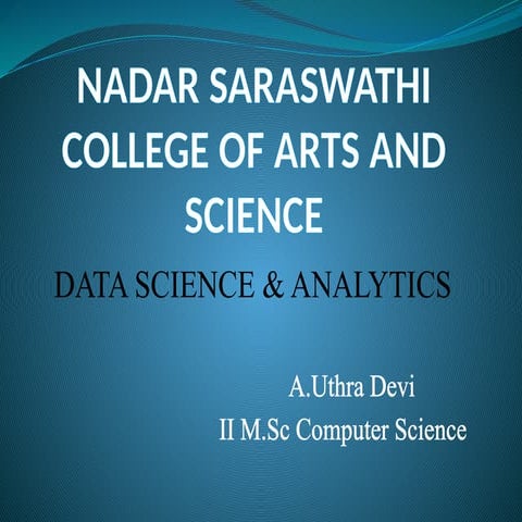 data science and analytics in computer science | PPT