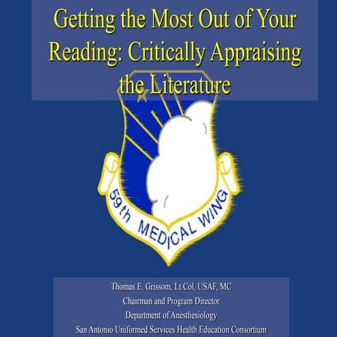 UTHSC Journal Club-Critical Appraisal of an Article onTherapy.ppt