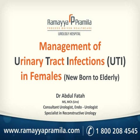 Management of Urinary Tract Infections (UTI) in Females (New Born to ...