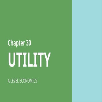 Utility in Cambridge economics (A Level) | PPTX