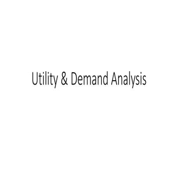 Utility & Demand Analysis.pptx | Commodities | Economy