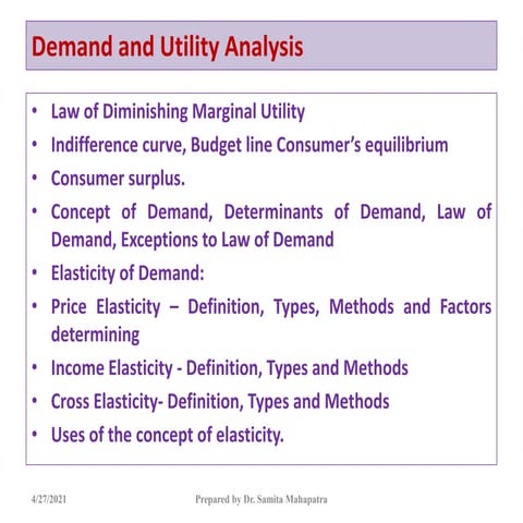 Utility and Demand analysis 2021 | PDF