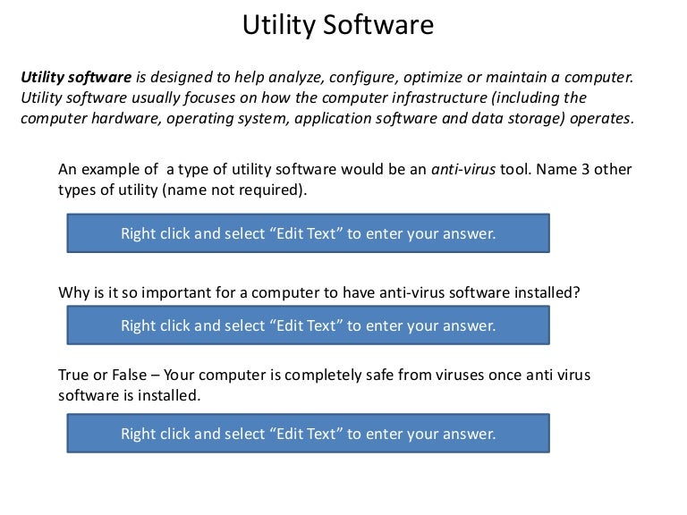 Utility software