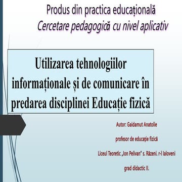 Utilizarea tehnologiilor informaționale și de comunicare în predarea | PPTX