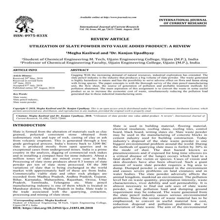 UTILIZATION OF SLATE POWDER INTO VALUE ADDED PRODUCT A REVIEW.pdf