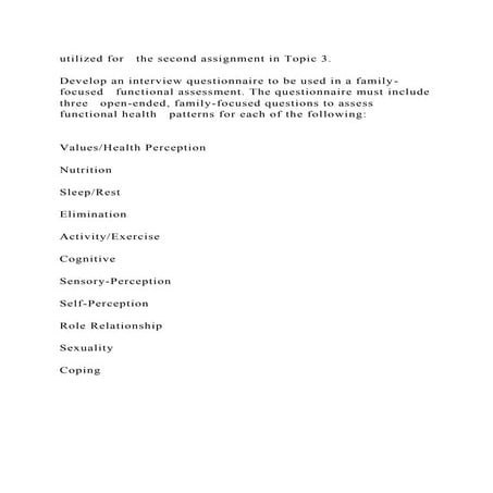 utilized for the second assignment in Topic 3.Develop an inter | PDF