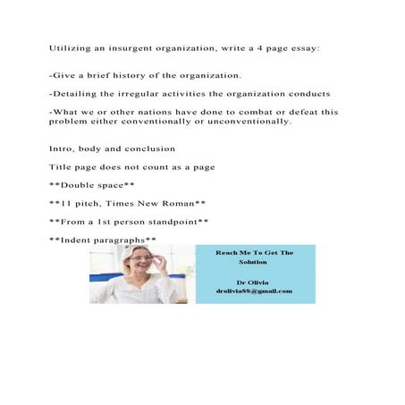 Utilizing an insurgent organization, write a 4 page essay-Giv.docx