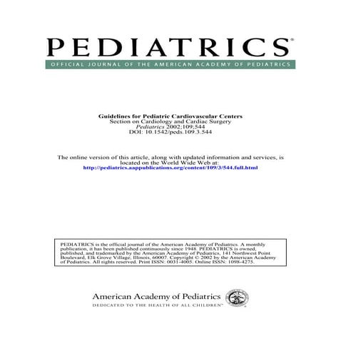 Guidelines para os Centros Pediátricos Cardiovasculares | PDF | Heart and Cardiovascular ...