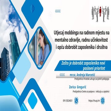 UTJECAJ MOBINGA NA RADNOM MJESTU NA MENTALNO ZDRAVLJE, RADNU ...